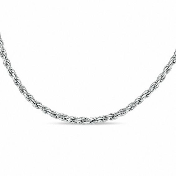 Ladies 1.4mm Rope Chain Necklace in Sterling Silver 18 Peoples Jewellers