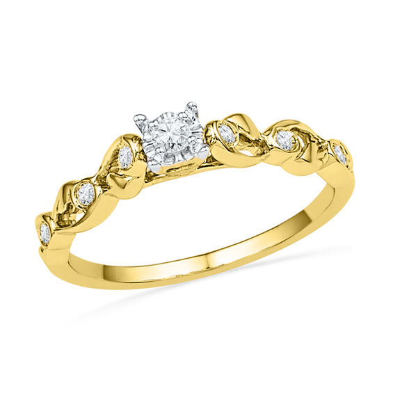 0.13 CT. T.W. Diamond Ribbon Promise Ring in 10K Gold | Peoples Jewellers