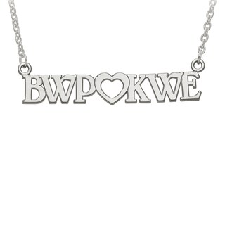 Couple's Monogram with Heart Necklace in Sterling Silver (6 Initials ...