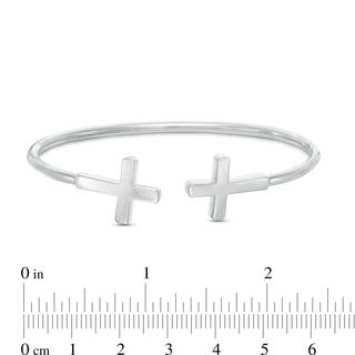 Open Cross Flex Bangle in Sterling Silver | Peoples Jewellers