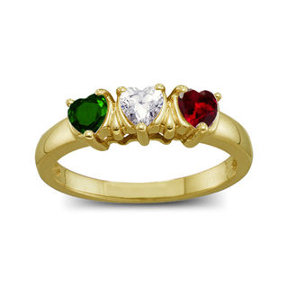 Mother's 4.0mm Heart-Shaped Birthstone Ring (2-5 Stones) | Peoples ...