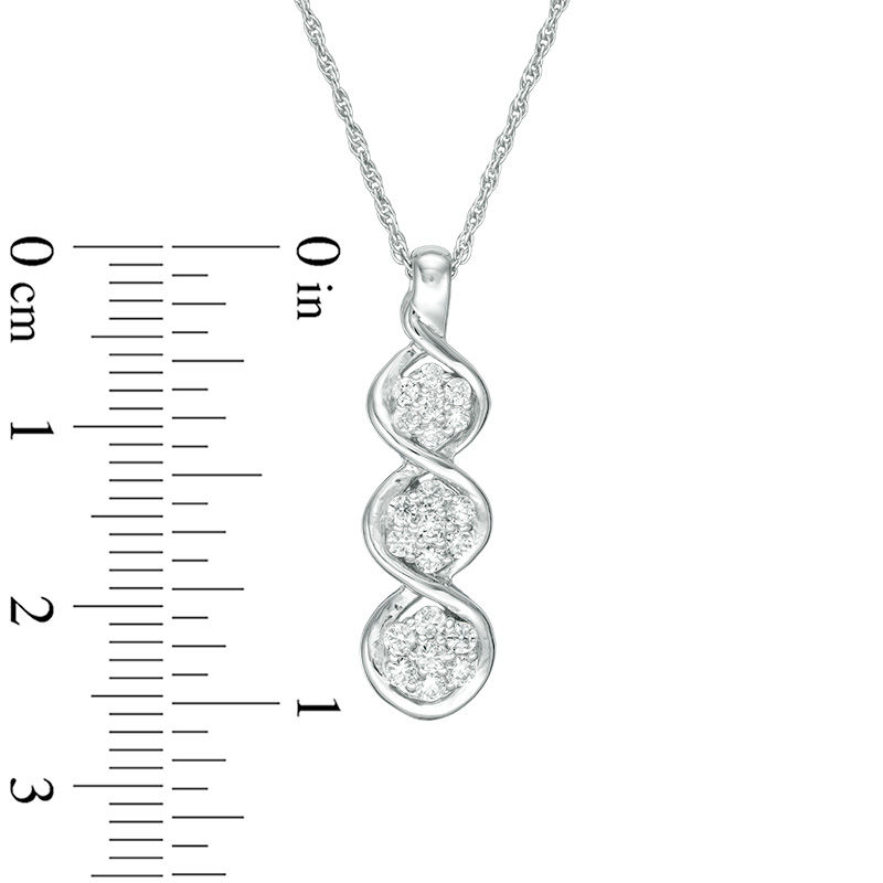 3 stone vertical diamond necklace store