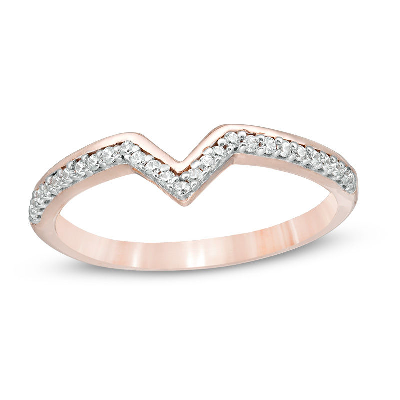 Rose gold chevron ring store