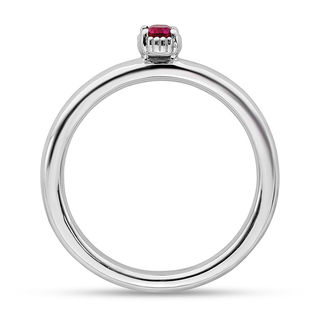 Stackable Expressions™ Oval Created Ruby Ring in Sterling Silver ...