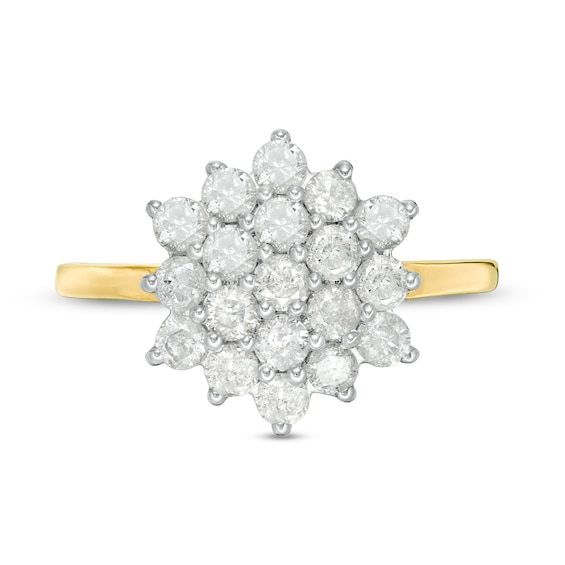 1.23 CT. T.W. Composite Diamond Flower Ring in 10K Gold | View All ...