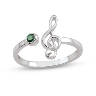 Gemstone Treble Clef Open Shank Ring (1 Stone) | Peoples Jewellers