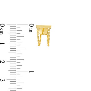 Horizontal Bar with Chain Front/Back Earrings in 10K Gold | Peoples ...