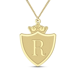 Men's Engravable Shield Pendant (1 Initial) | Peoples Jewellers