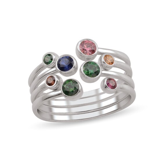 Gemstone Bubbles Stackable Ring (1-4 Rings with 2-8 Stones) | Peoples ...