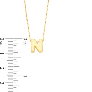 Uppercase Block "N" Initial Pendant in 10K Gold | Peoples Jewellers