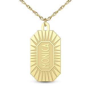 Engravable Sunburst Octagon Pendant (1 Line) | Peoples Jewellers
